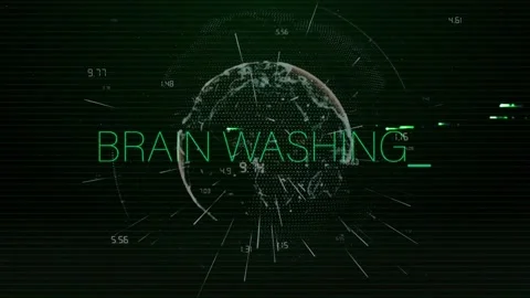 Animation of brain washing text over glo... | Stock Video | Pond5