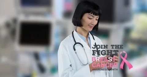 Animation of breast cancer awareness rib... | Stock Video | Pond5