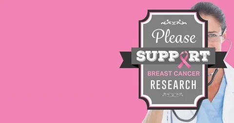 Animation of breast cancer awareness tex... | Stock Video | Pond5