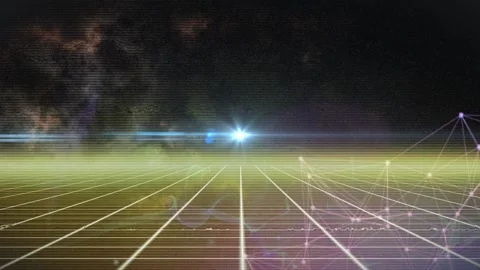 Animation of bright light beam with netw... | Stock Video | Pond5