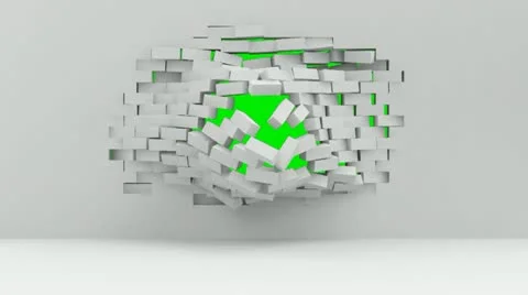 Animation of Broken Brick Wall with Gree... | Stock Video | Pond5