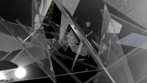 Animation of broken glass fragments on a... | Stock Video | Pond5