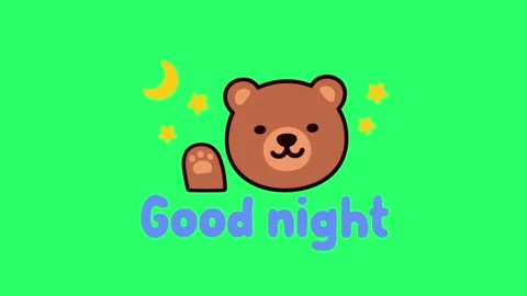 Animation brown bear face with text Good... | Stock Video | Pond5