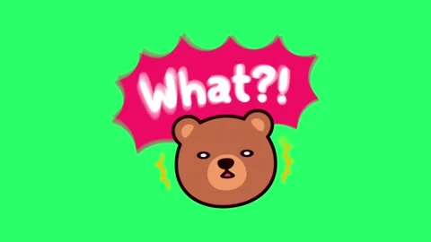 Animation brown bear face with text What... | Stock Video | Pond5