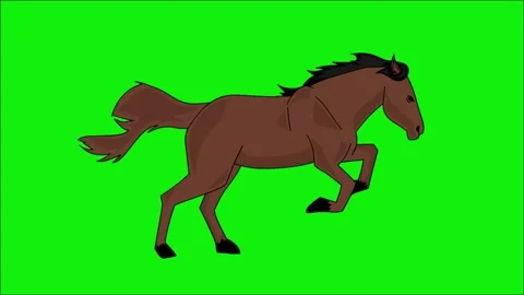 Animation of brown horse running with re... | Stock Video | Pond5