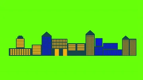 Animation of buildings in a green screen... | Stock Video | Pond5
