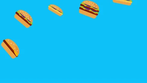Animation of burgers group, flat design,... | Stock Video | Pond5