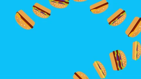 Animation of burgers group, flat design,... | Stock Video | Pond5