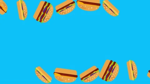 Animation of burgers group, flat design,... | Stock Video | Pond5