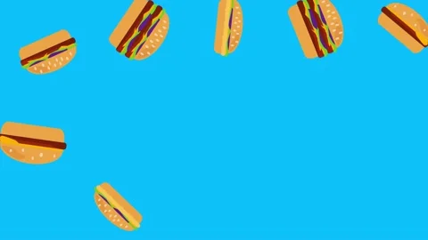 Animation of burgers group, flat design,... | Stock Video | Pond5