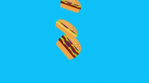 Animation of burgers group, flat design,... | Stock Video | Pond5