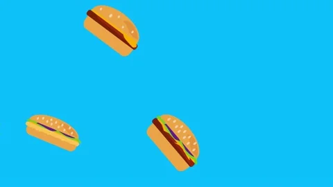 Animation of burgers group, flat design,... | Stock Video | Pond5