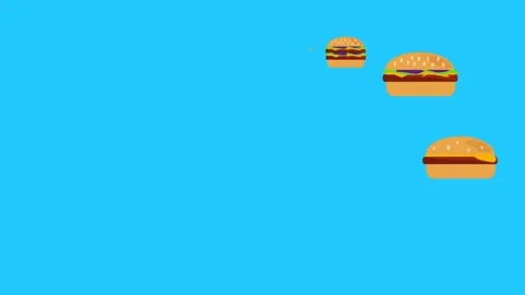 Animation of burgers group, flat design,... | Stock Video | Pond5