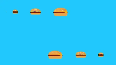 Animation of burgers group, flat design,... | Stock Video | Pond5