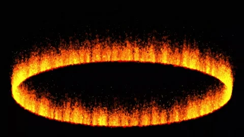 Animation of a burning fire circle isola... | Stock Video | Pond5