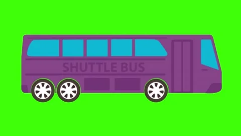 Animation of a bus icon on a green scree... | Stock Video | Pond5