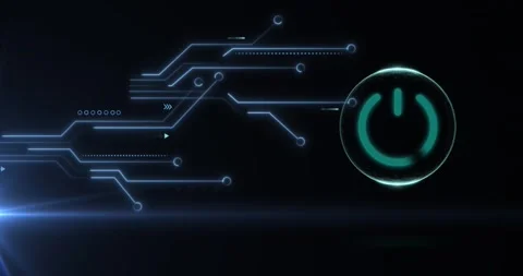 Animation of on off button over computer... | Stock Video | Pond5