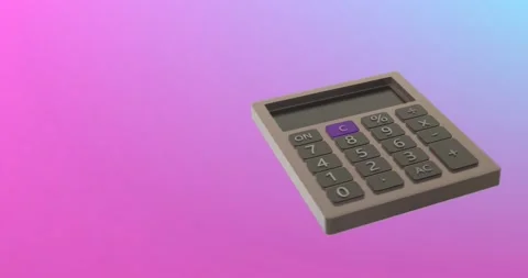 Animation of calculator moving on pink b... | Stock Video | Pond5