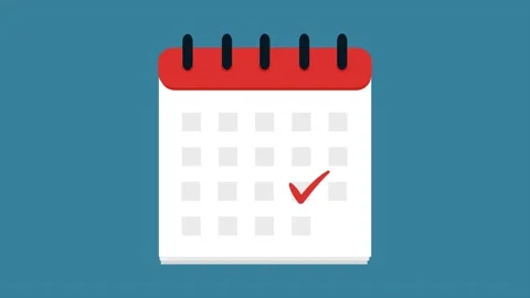 Animation calendar with check mark on bl... | Stock Video | Pond5