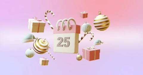 Animation of calendar with numer 25 and ... | Stock Video | Pond5