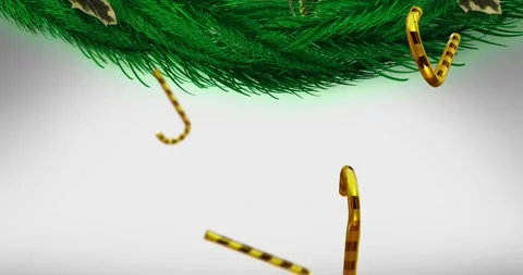 Animation of candy canes christmas decor... | Stock Video | Pond5