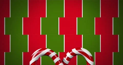 Animation of candy canes at christmas on... | Stock Video | Pond5