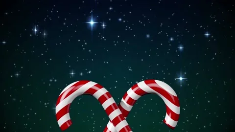 Animation of candy canes over night sky | Stock Video | Pond5