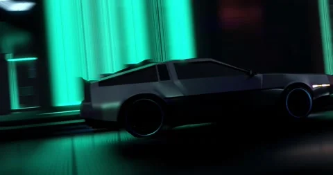 Animation of car driving in neon lit cit... | Stock Video | Pond5