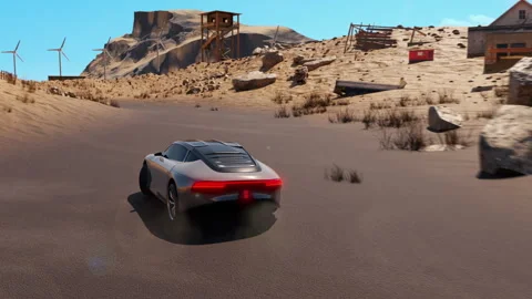 Animation of car driving on sandy map in... | Stock Video | Pond5