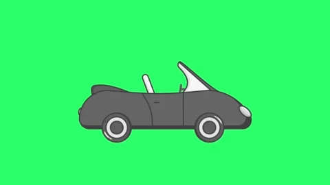 Animation car on green background. | Stock Video | Pond5
