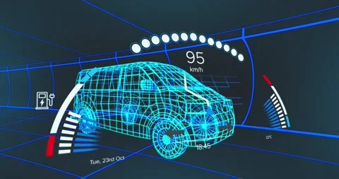 Animation of car interface over digital ... | Stock Video | Pond5