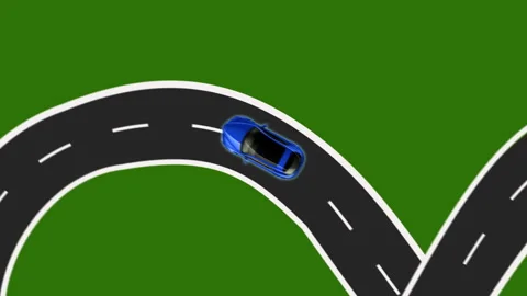 Animation of car moving on asphalt road.... | Stock Video | Pond5