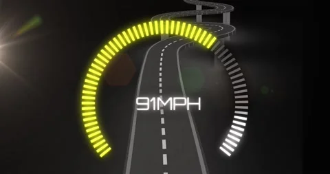 Animation of car panel and road over bla... | Stock Video | Pond5