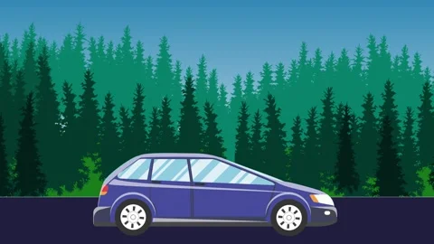Animation of car running on the way, fo... | Stock Video | Pond5
