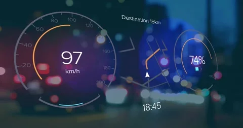 Animation of car speedometer dashboard a... | Stock Video | Pond5