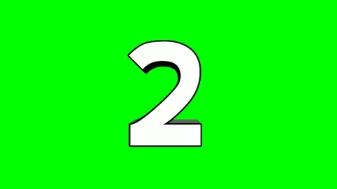 Animation cartoon number two 2 on green ... | Stock Video | Pond5