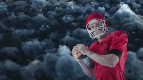 Animation of caucasian male rugby player... | Stock Video | Pond5