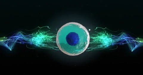 Animation of cell and data processing on... | Stock Video | Pond5