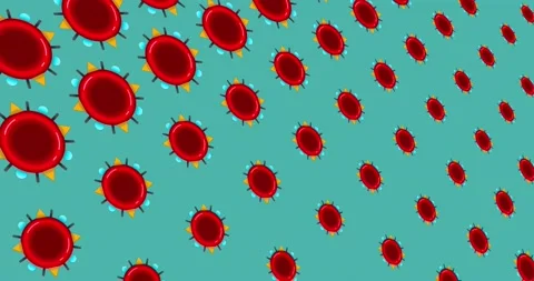 Animation of cell icons on green backgro... | Stock Video | Pond5