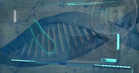 Animation of cells and data on interface... | Stock Video | Pond5