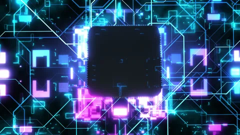 animation with central processing unit. ... | Stock Video | Pond5