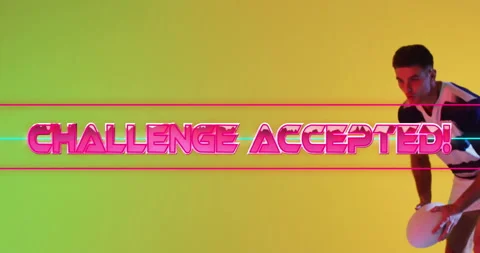 Animation of challenge accepted text wit... | Stock Video | Pond5