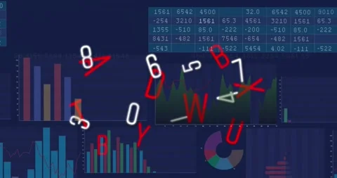 Animation of changing numbers and alphab... | Stock Video | Pond5