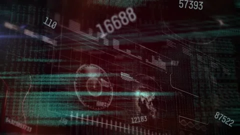 Animation of changing numbers and comput... | Stock Video | Pond5