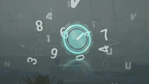 Animation of changing numbers and neon t... | Stock Video | Pond5