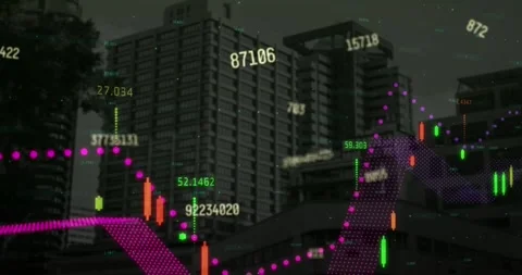 Animation of changing numbers over multi... | Stock Video | Pond5