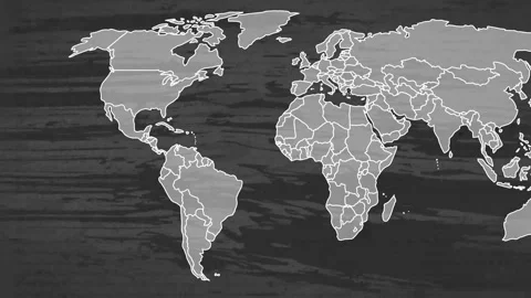 Animation of changing squiggles over wor... | Stock Video | Pond5