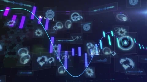 Animation of charts and data processing ... | Stock Video | Pond5