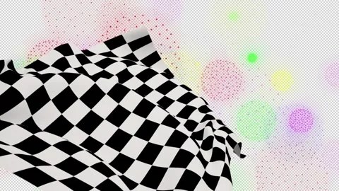 Animation of checkered flag over shapes ... | Stock Video | Pond5
