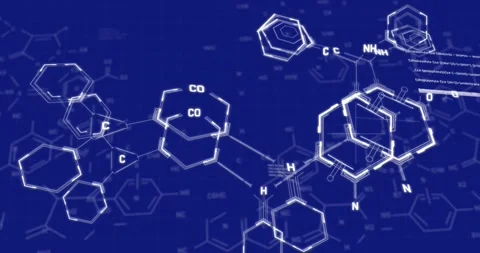 Animation of chemical formula with data ... | Stock Video | Pond5